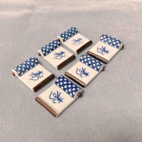 Dining | Blue And White Asian Chopstick Or Knife Rests Set Of Six ...